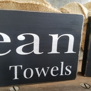 Clean Dirty Towels Wood Sign Set. Clean Towels Sign, Dirty Towels Sign ...