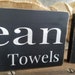 Clean Dirty Towels Wood Sign Set. Clean Towels Sign, Dirty Towels Sign ...