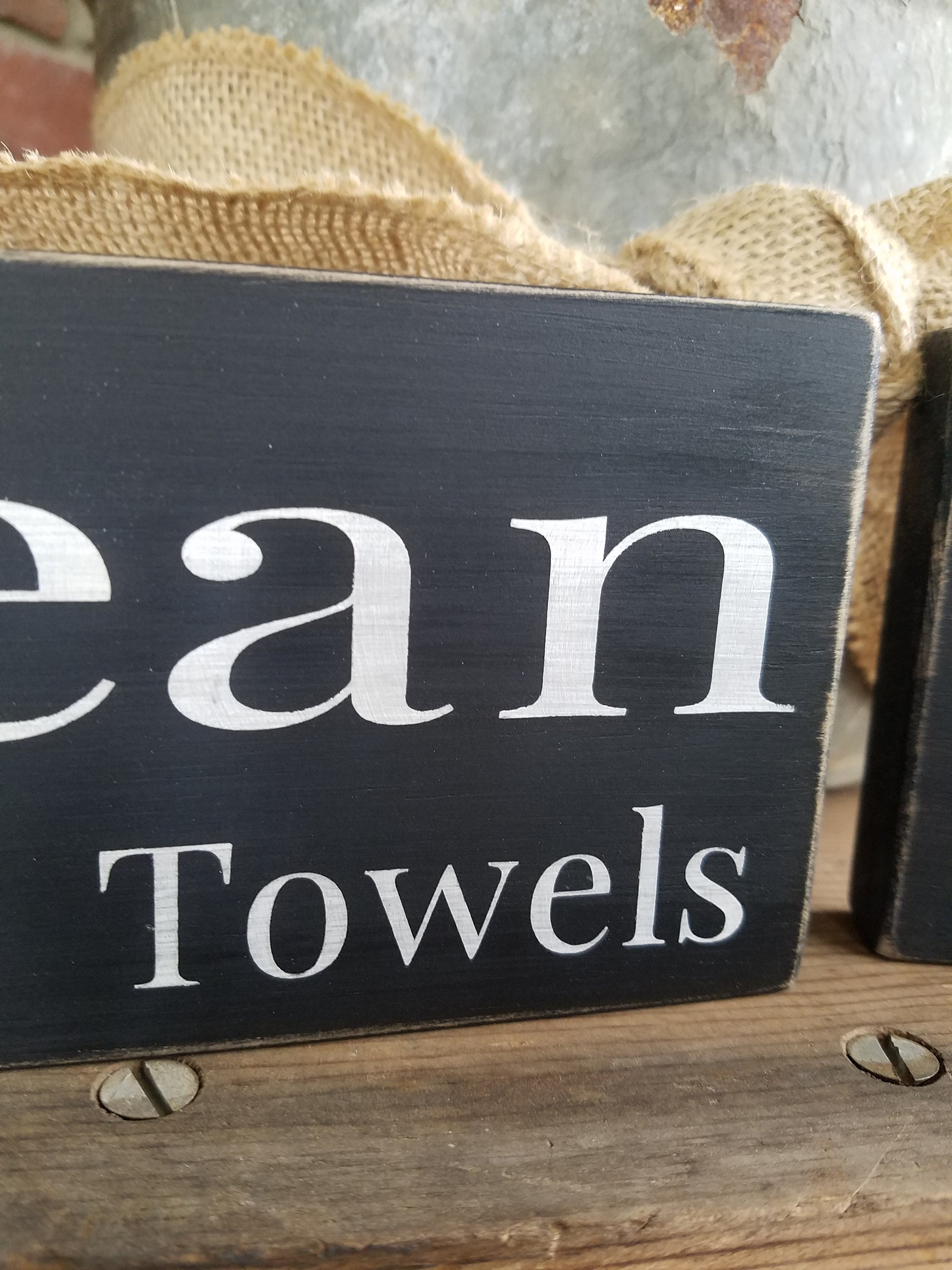 Clean Dirty Towels Wood Sign Set. Clean Towels Sign Dirty - Etsy
