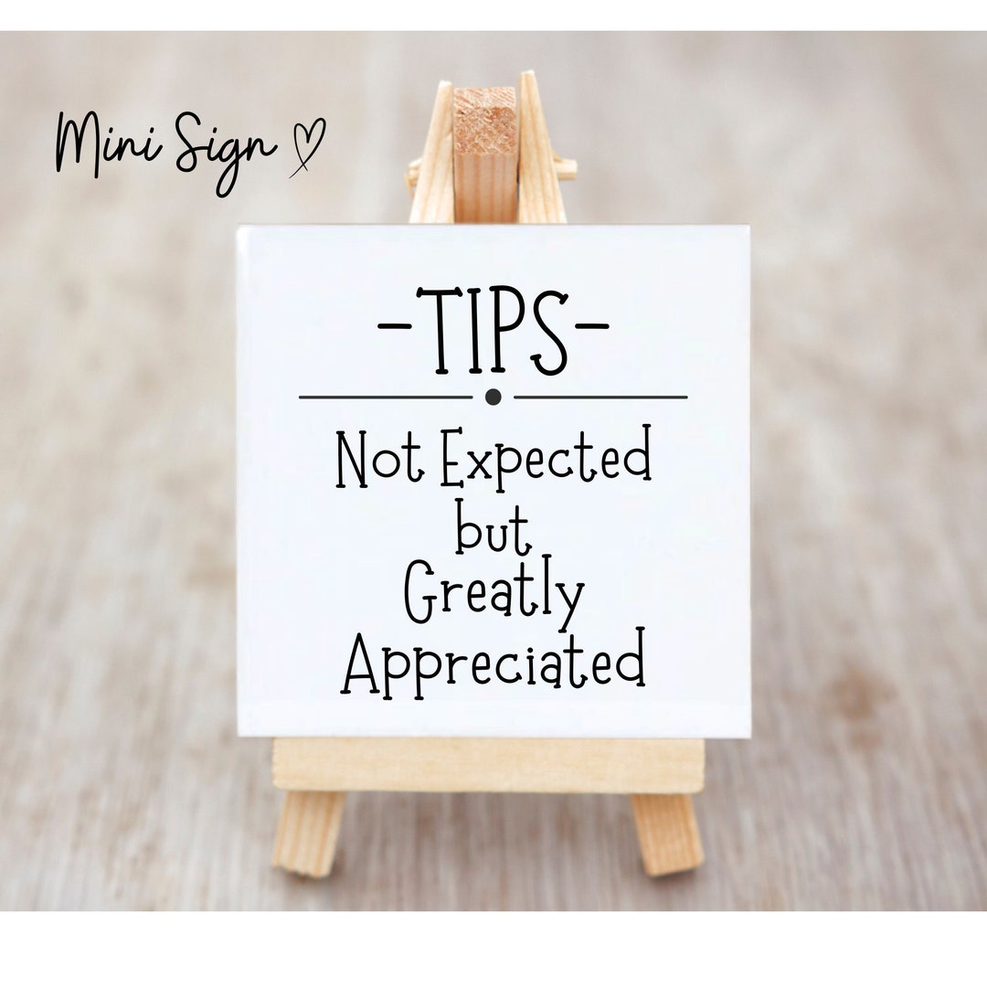 Tip Sign for Bar Sign Bartender Tip Sign for Wedding Tip Sign Tattoo ...