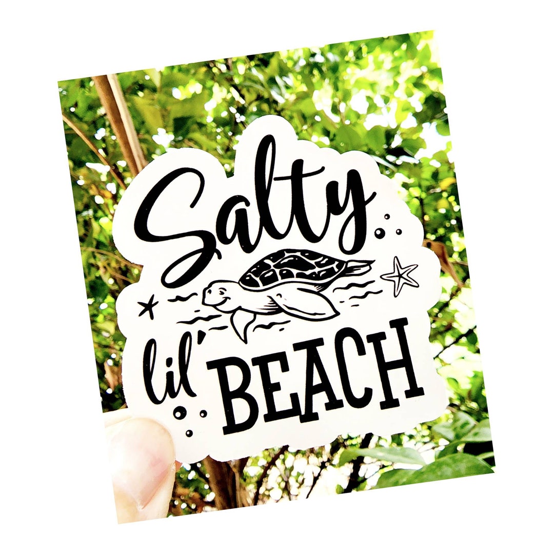 Salty Lil Beach Stickers Beach Decals Turtle Stickers for Laptop ...