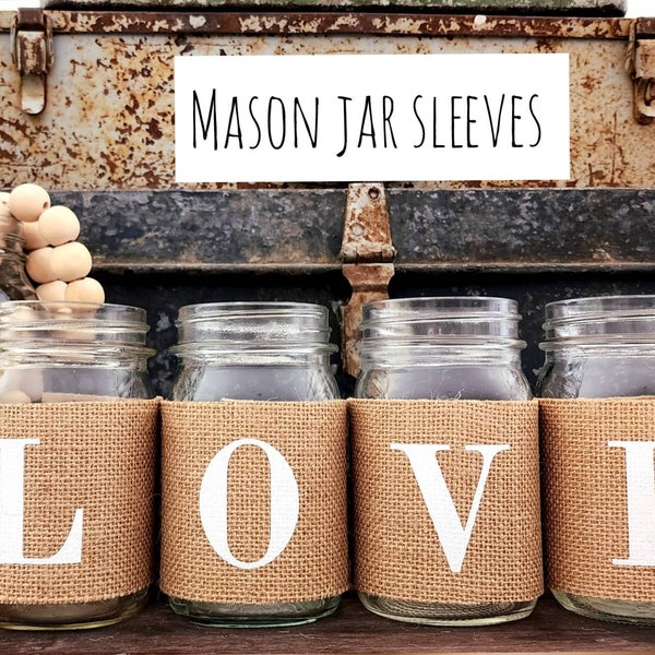 Burlap Mason Jars - Etsy
