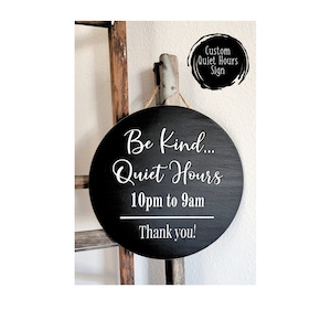 Quiet Hours Sign Quiet Sign Be Quiet Sign Rental Property Sign Pool ...