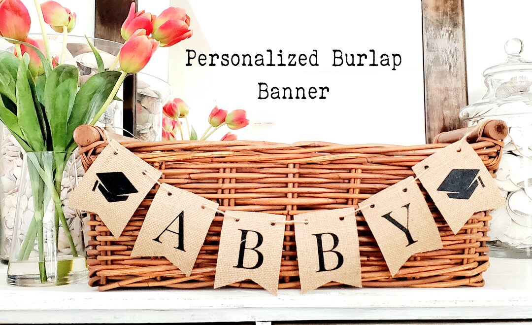 Graduation Banner Burlap Banner Rustic Banner Mini Banner Graduation ...
