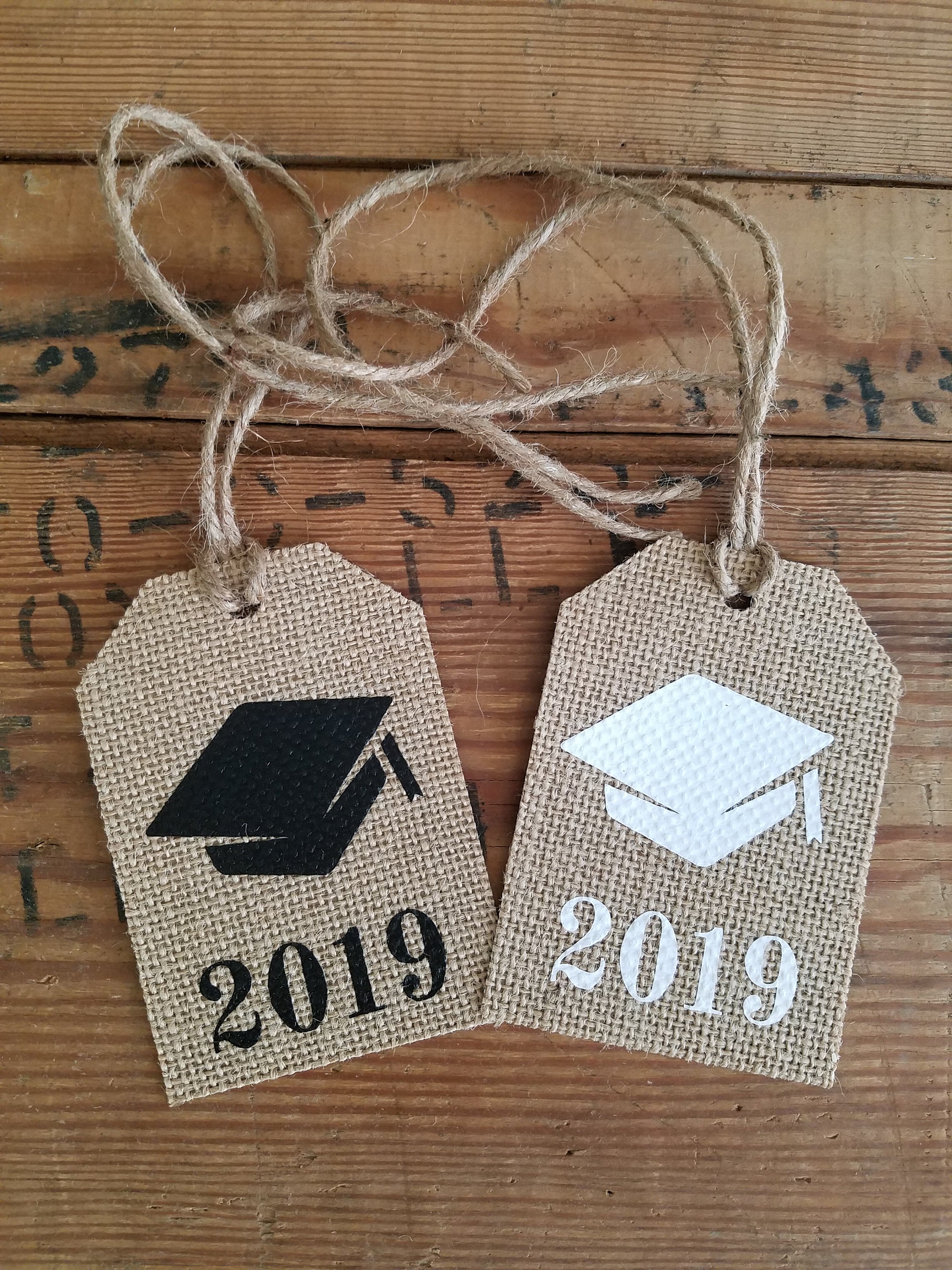 Rustic Burlap Graduation Tags graduation decor burlap tags | Etsy