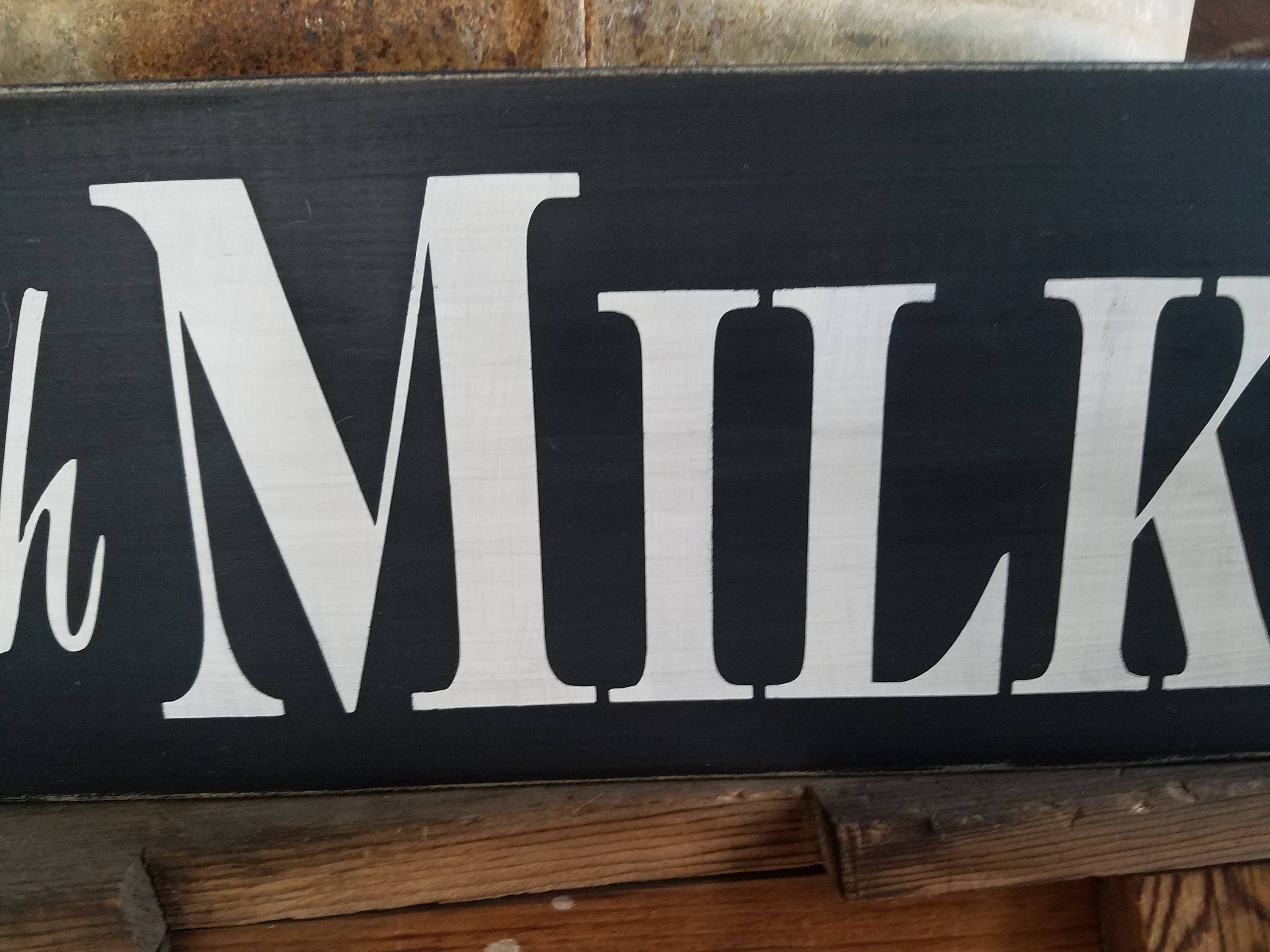 Milk Wood Sign. Fresh milk kitchen signs dairy sign | Etsy