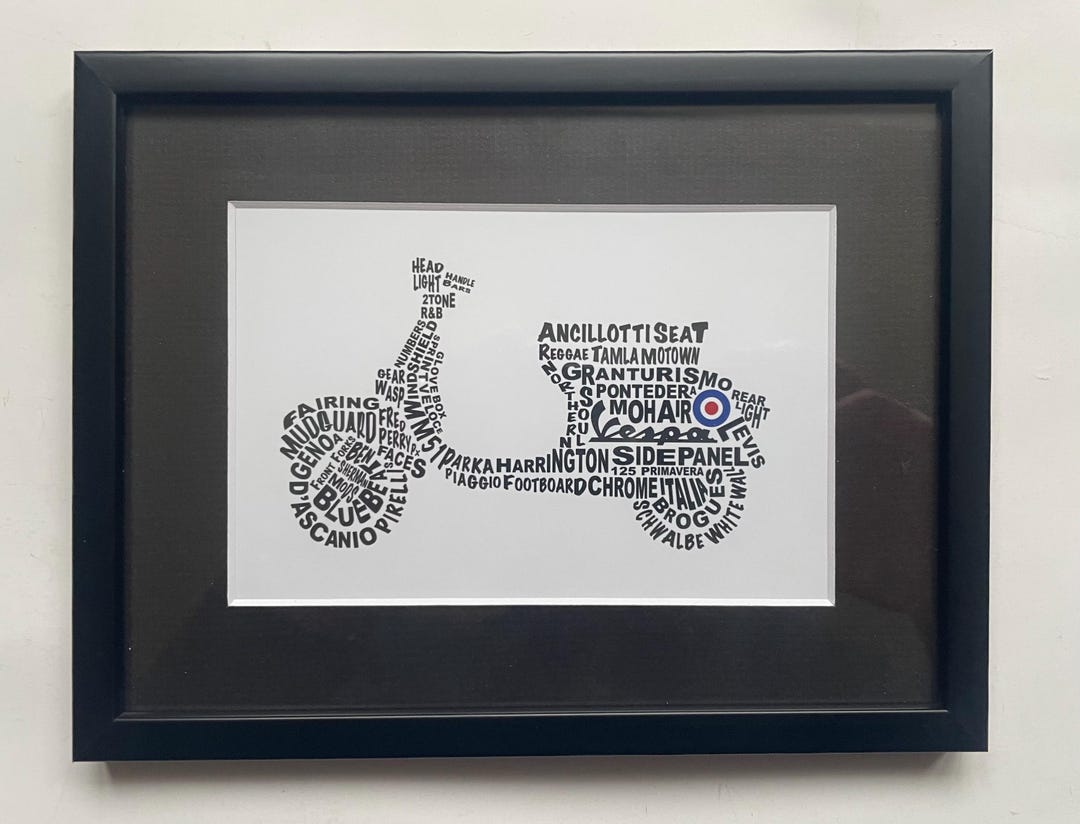 Vespa - a Limited Edition Print of a Vespa Scooter, Designed Using ...