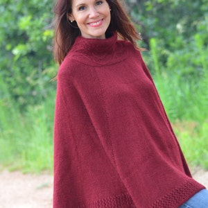 Basic Adult Poncho PDF Knitting Pattern Knit Wrap Using DK Worsted or ...