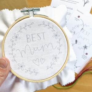 Best Mum Embroidery Pattern PDF With Instructions Instant - Etsy UK