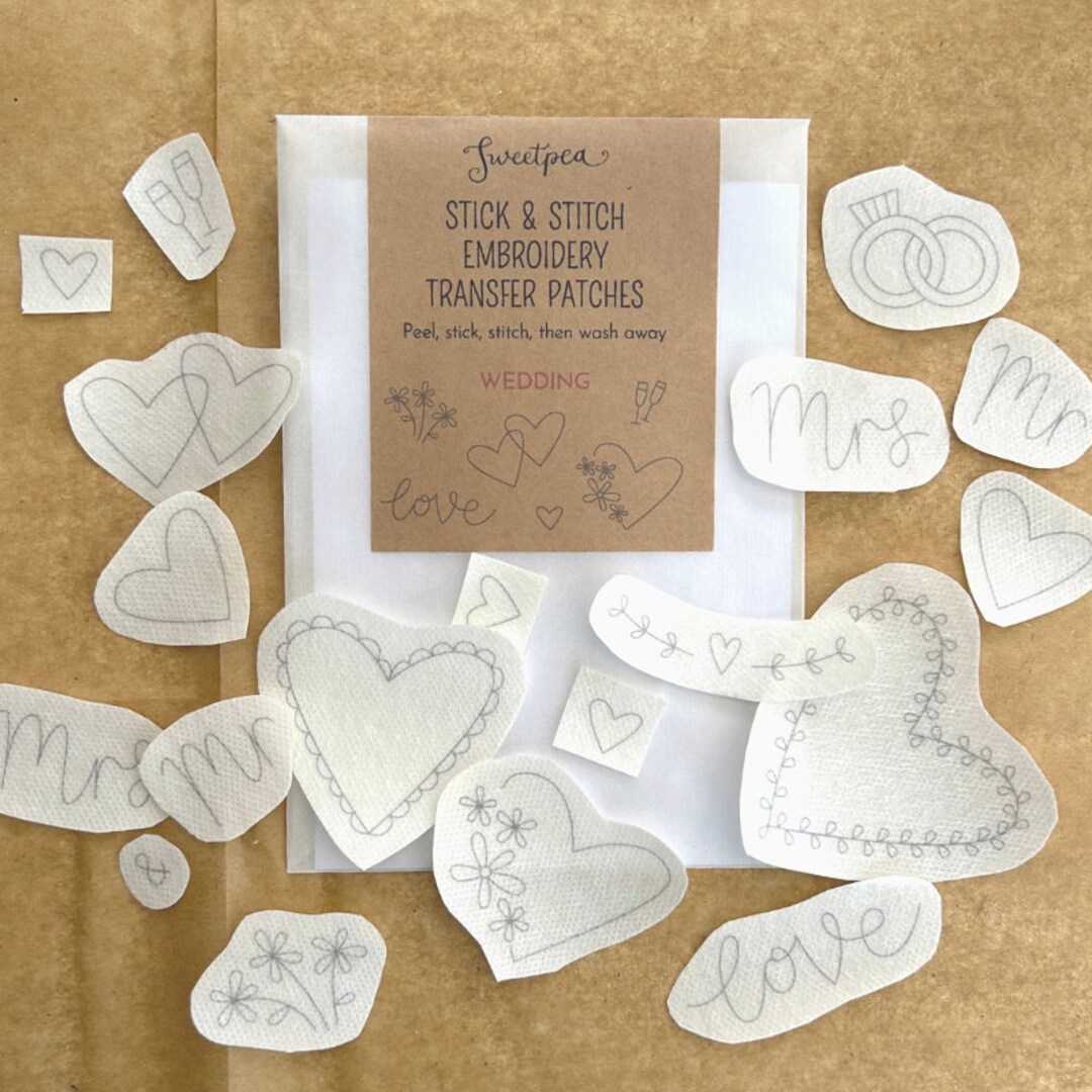 Wedding Stick & Stitch Embroidery Transfer Patches - Etsy