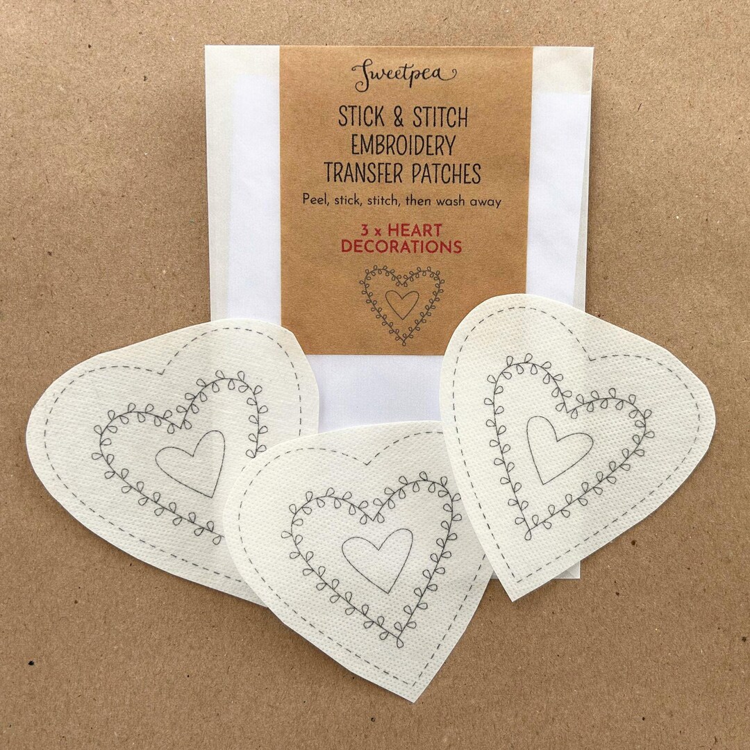 Heart Stick & Stitch Embroidery Patches | DIY Christmas Decoration Felt ...