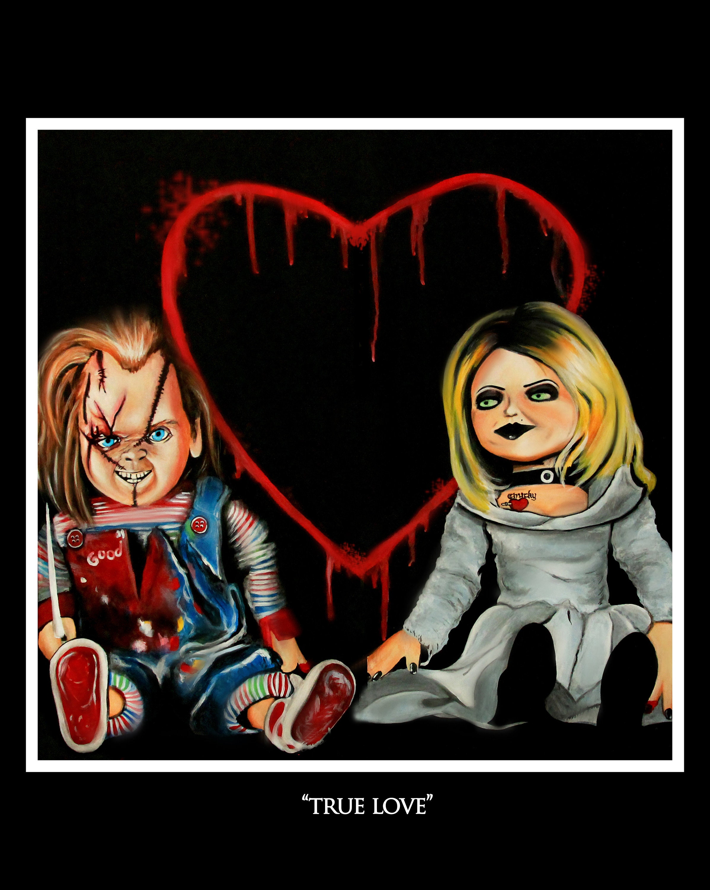 8x10 inch True Love Chucky and Bride of Chucky Childs Play Art | Etsy