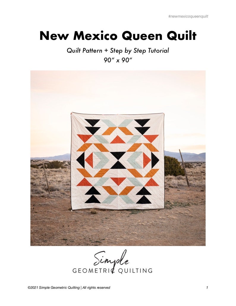 New Mexico Queen Quilt Pattern + Tutorial PDF - Etsy