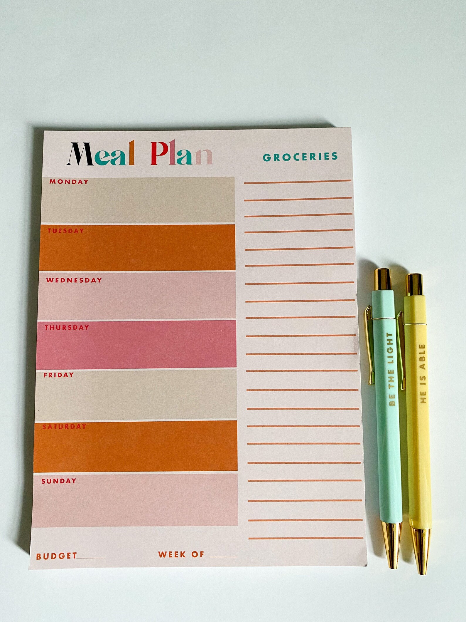 Meal Plan Notepad Grocery List Budget Notepad Desk - Etsy