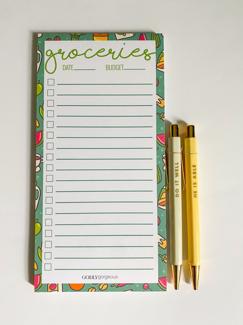 Grocery List Notepad Gift Notepad Cover Stationery - Etsy