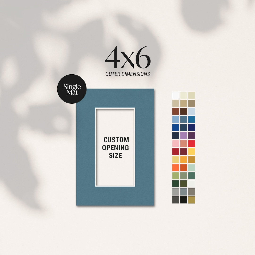 4x6 Custom Cut Single Matboard, Picture Frame Mat, Mat for Frame, Frame ...
