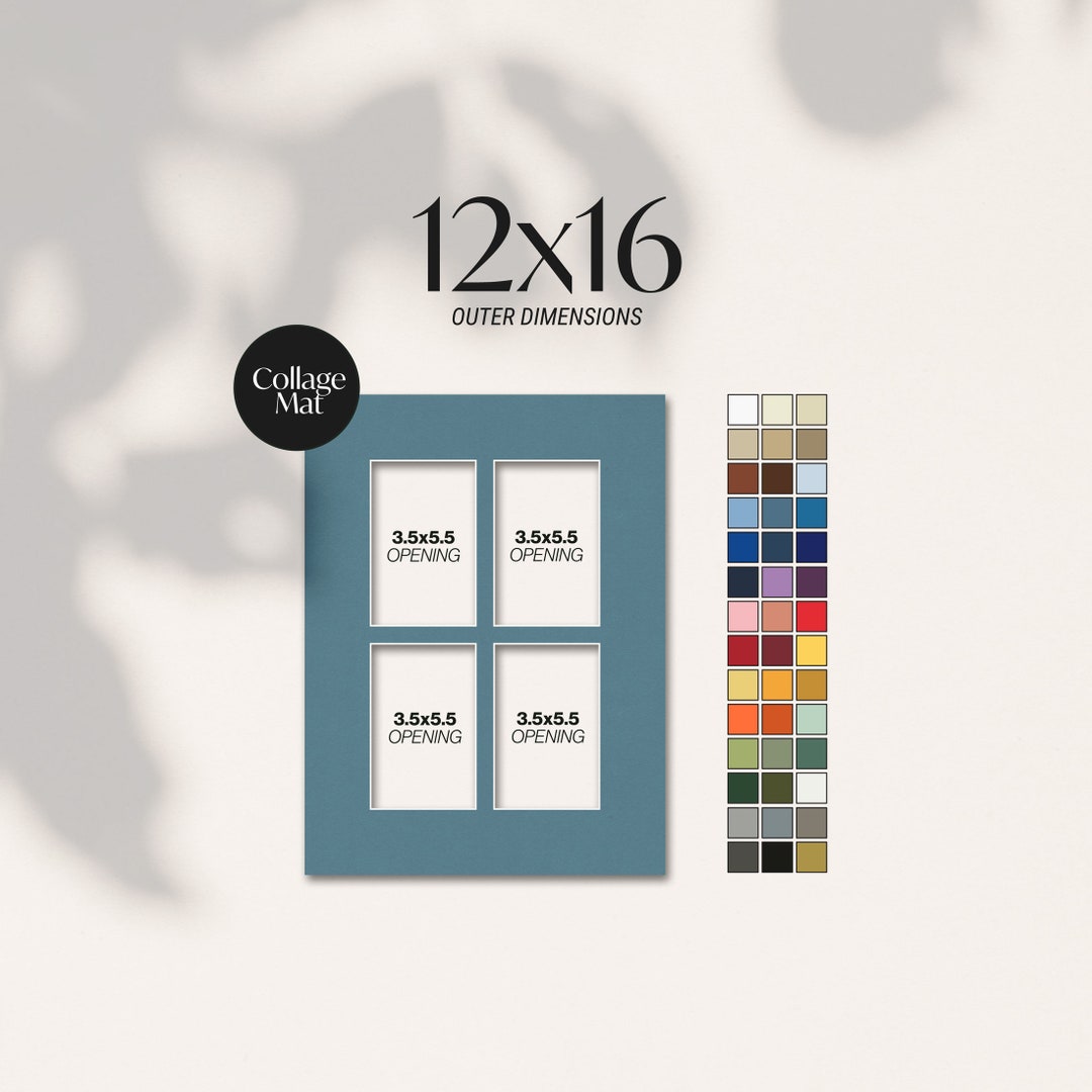 12x16 Collage Matboard for 4x6 Photos, Multiple Photo Opening Matboard ...