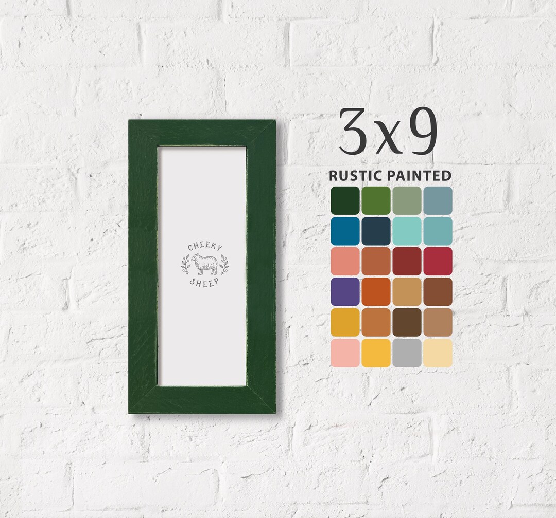 Rustic Painted 3x9 Picture Frame Square Frame, Small Picture Frame - Etsy