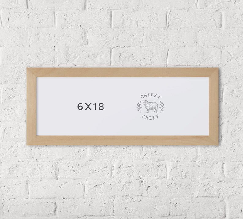 Made To Display Artwork Measuring 6x18 Inches White Wood Picture Frame ...