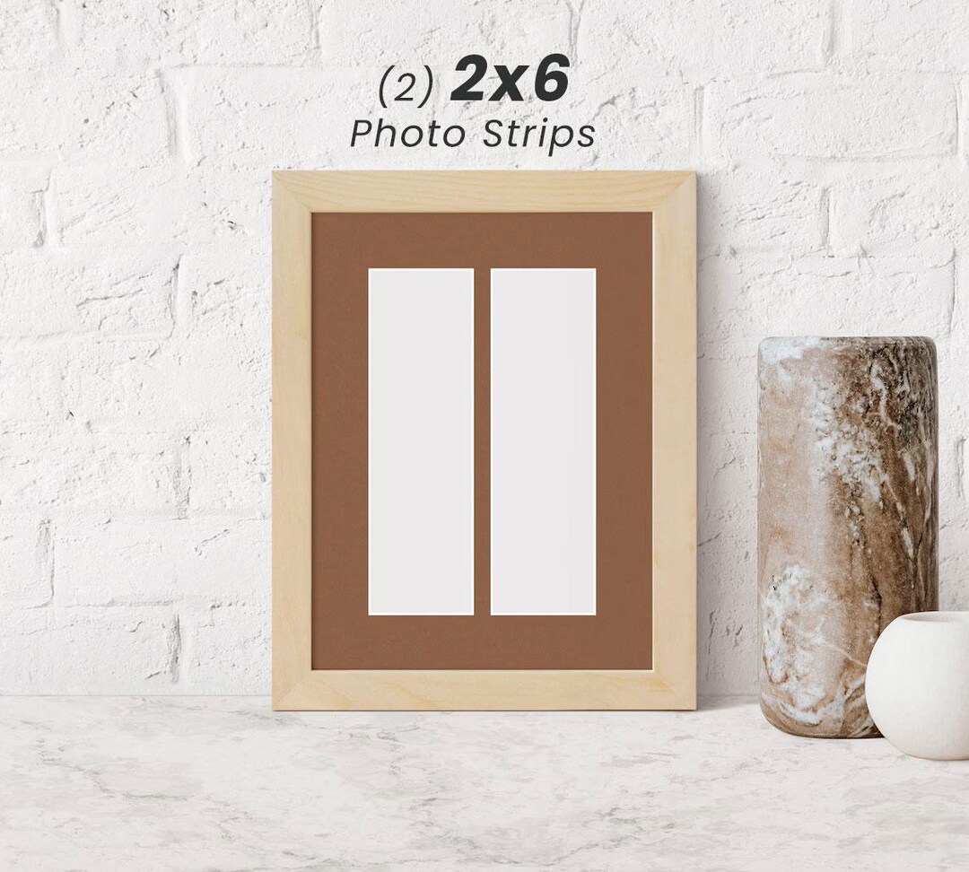 2x6 Photo Booth Strips, 6x8 Wood Frame, Double Photo Booth, Party ...