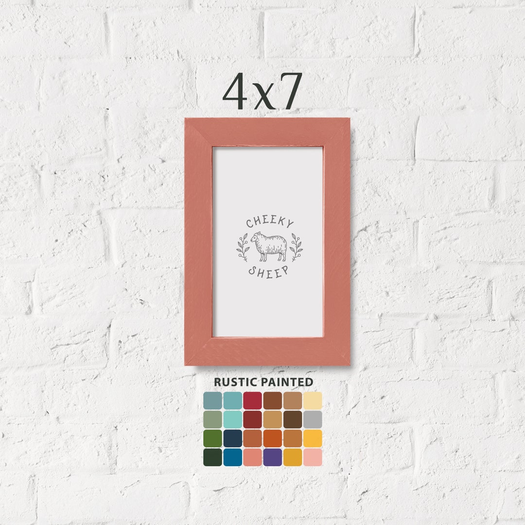 Rustic Painted 4x7 Picture Frame, Solid Wood Frame Rustic Frame ...