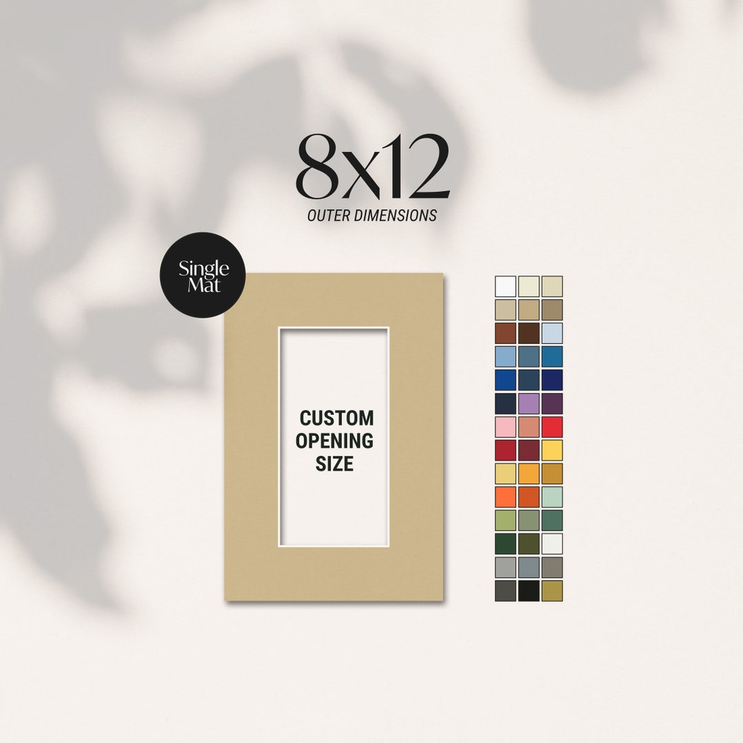 8x12 Custom Cut Single Matboard, Picture Frame Mat, Custom Photo Mat ...