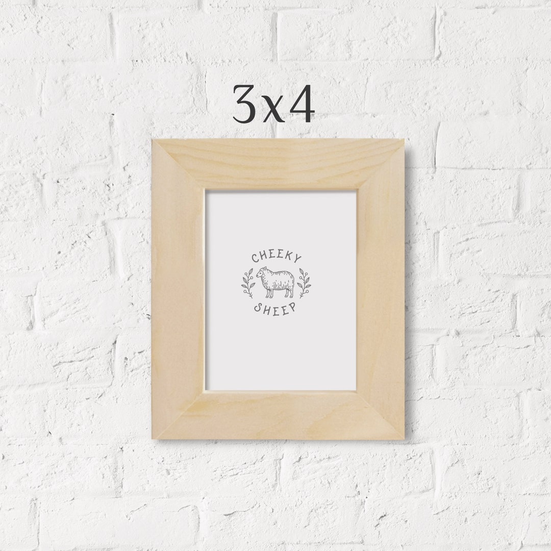 3x4 Picture Frame, Wood Frame, Wedding Table Display, Art Frame, Square ...
