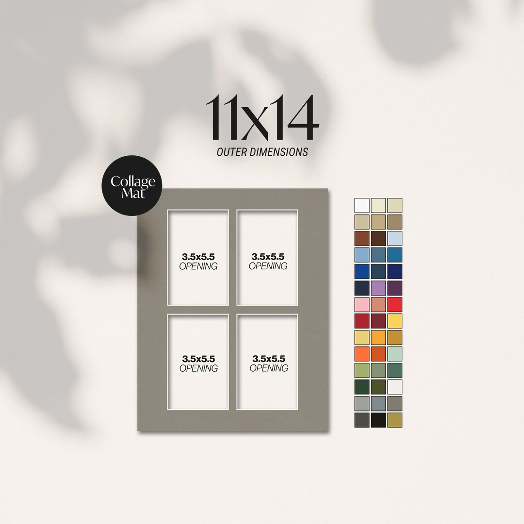 11x14 Collage Matboard for 4x6 Photos, Multiple Opening Matboard, Mat ...
