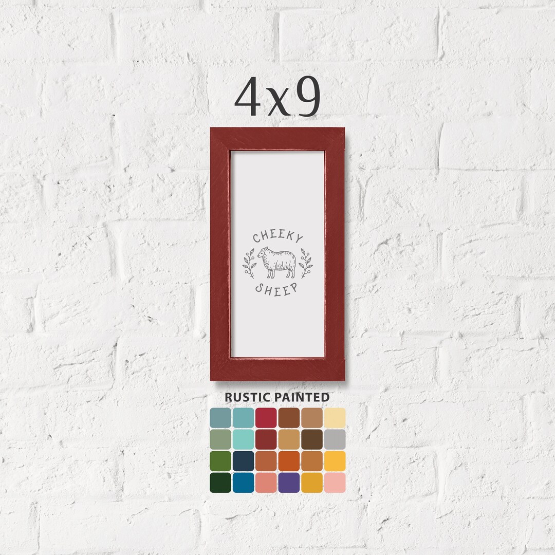 Rustic Painted 4x9 Picture Frame 32 Color Choices Cross Stitch Frame ...
