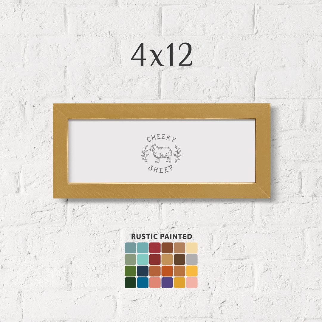 Rustic Painted 4x12 Picture Frame, Art Print Frames, Panoramic Photo ...