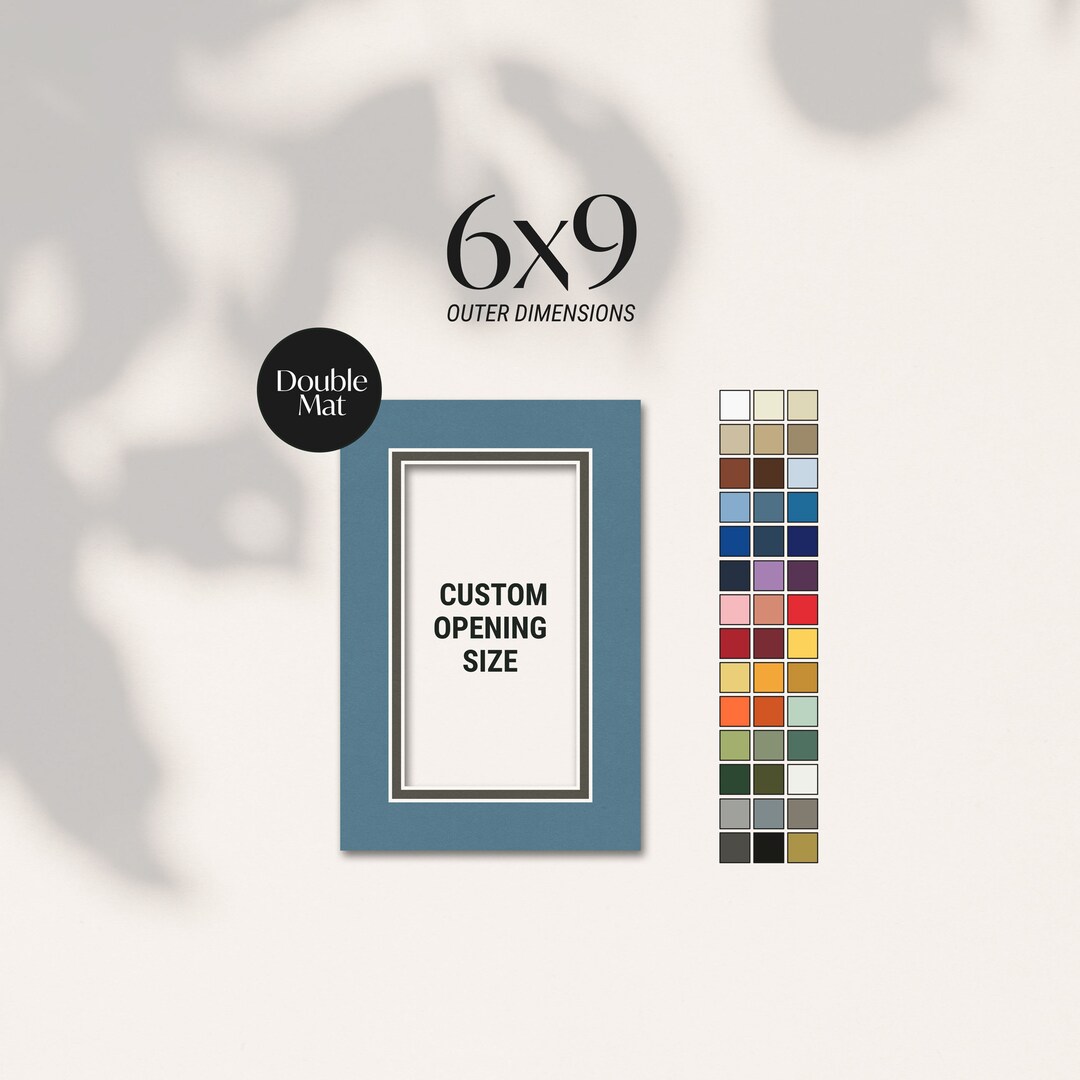 6x9 Custom Cut Double Matboard, Custom Cut Mat, Small Picture Frame Mat ...