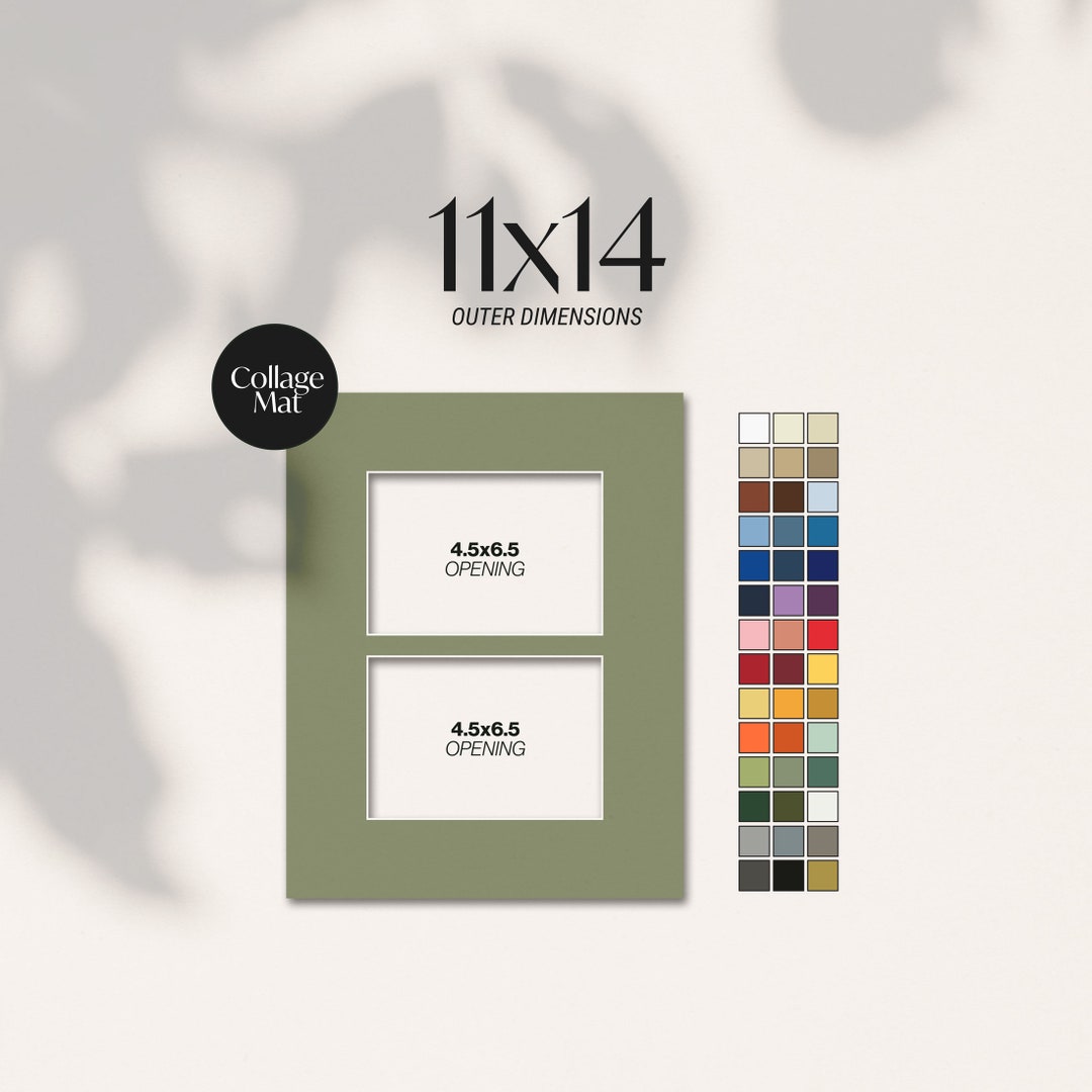 11x14 Collage Matboard for 5x7 Photos, Two Opening Matboard, Multiple ...