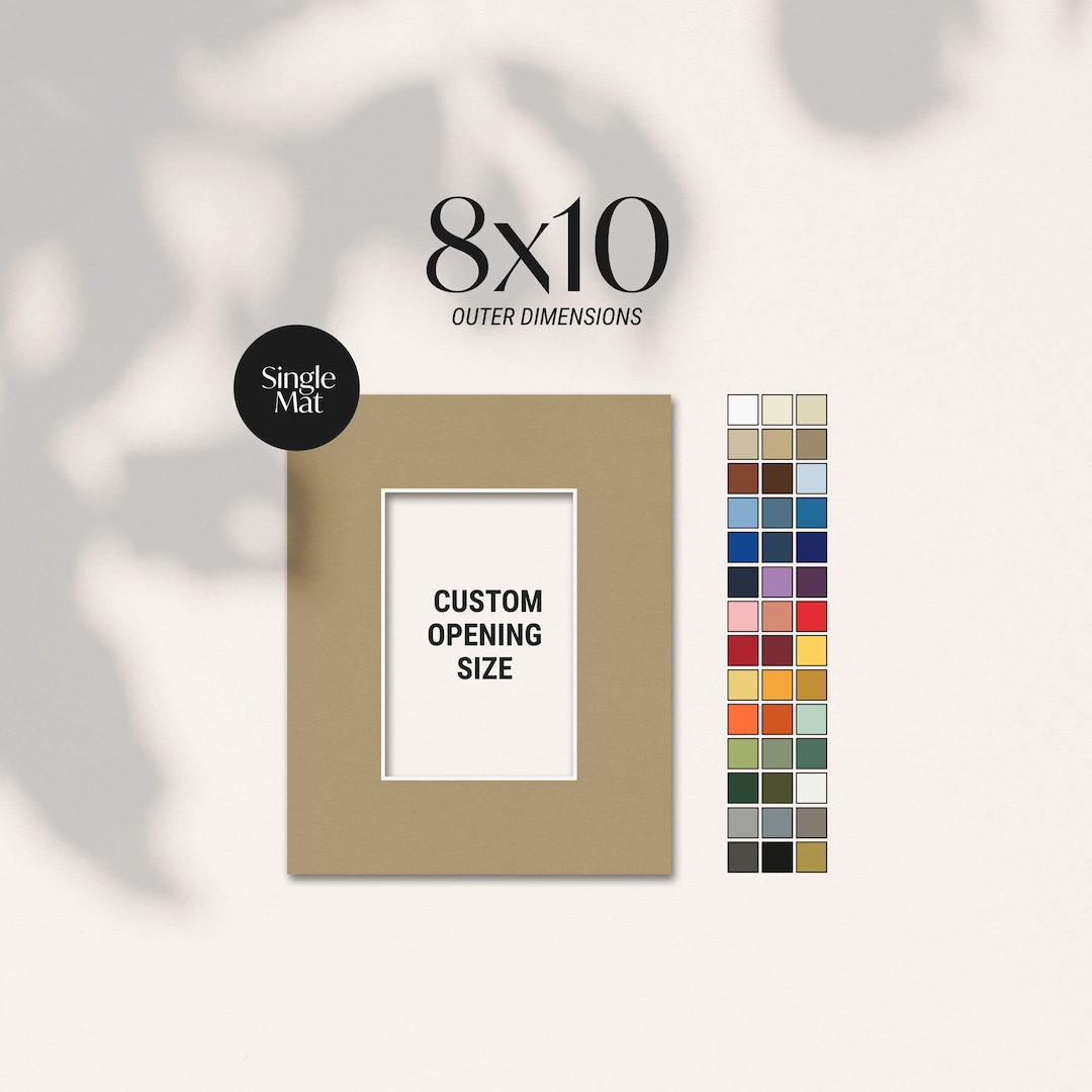 8x10 Custom Cut Single Matboard for 8x10 Frame, Picture Frame Mat ...