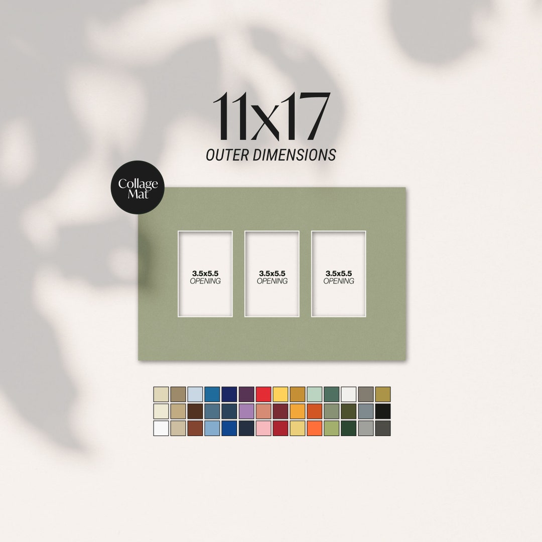 11x17 Collage Matboard for Three 4x6 Photos, Collage Style Matboard ...