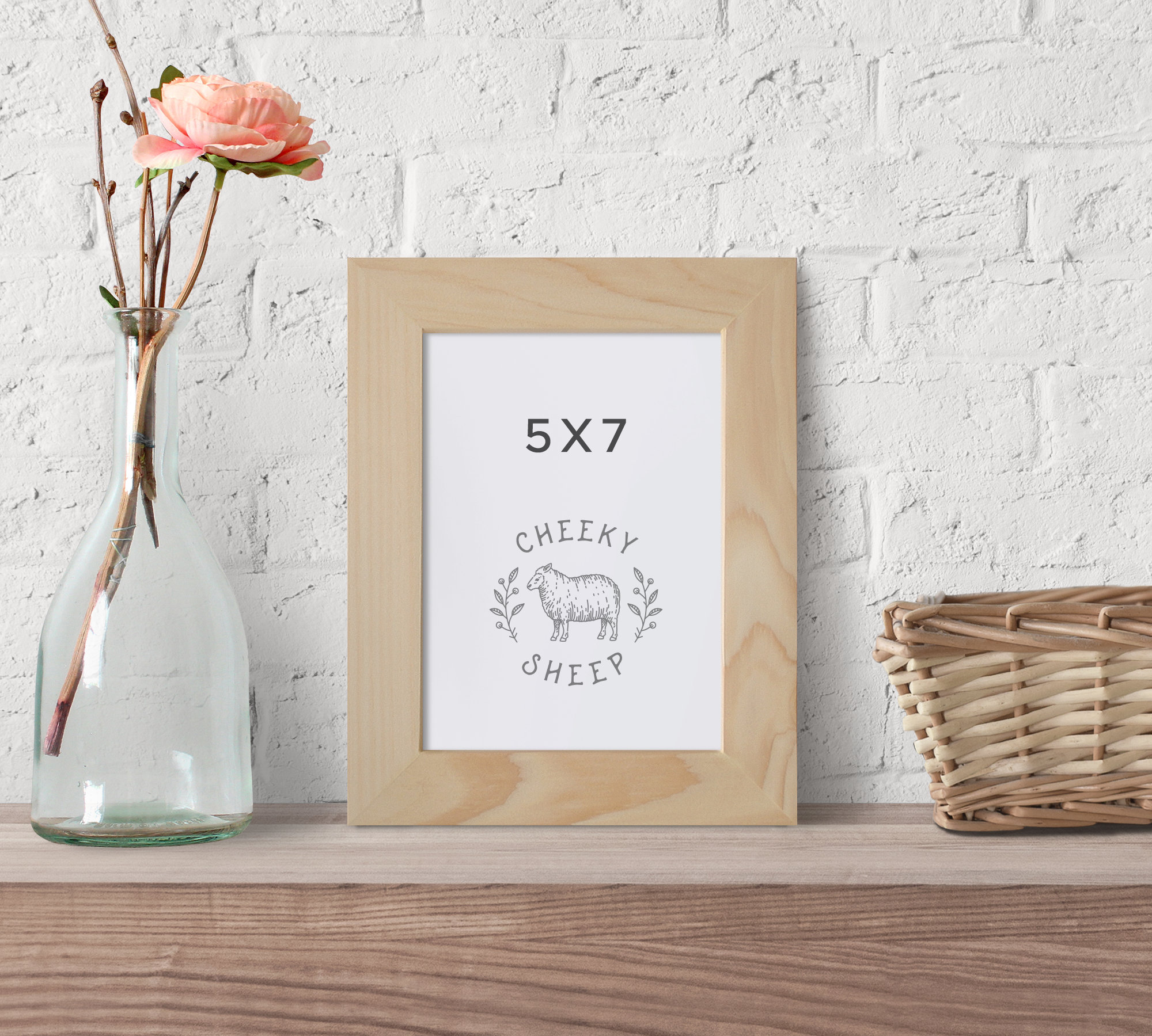 5x7 Picture Frame: Natural Solid Wood Picture Frame. Paintable ...