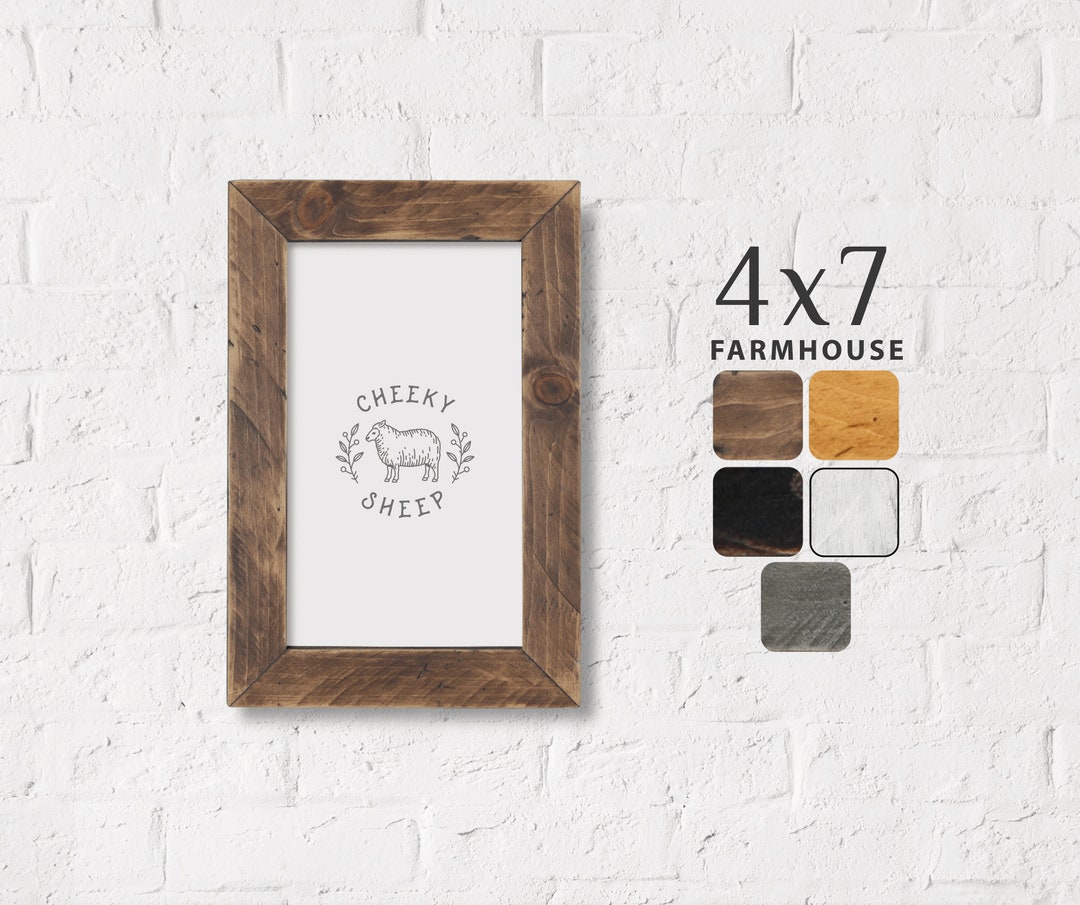 Farmhouse 4x7 Picture Frame, Solid Wood Frame Rustic Frame Farmhouse ...