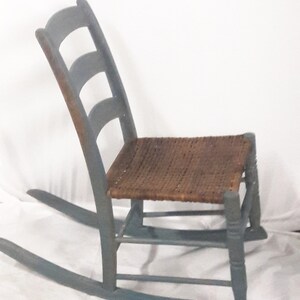 Rustic Framhouse Rocking Chair Child's Hudson Valley Woven Seat Rocking ...