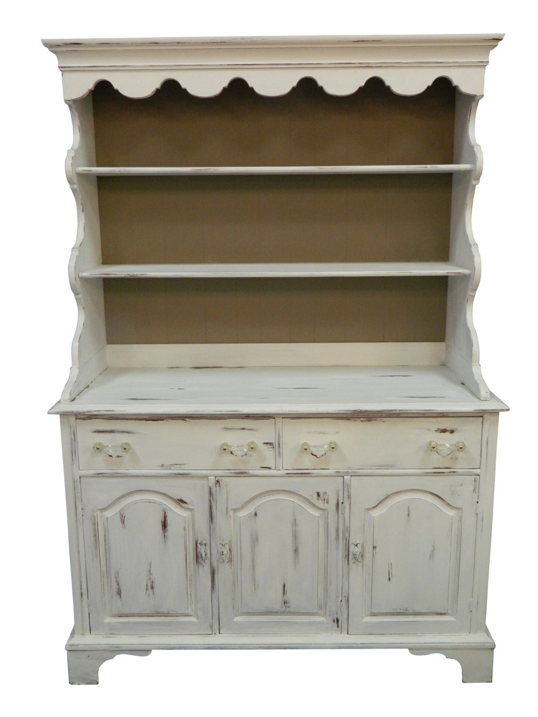 Shabby Painted Hutch, Mid Century Painted Hutch, Vintage White Hutch - Etsy