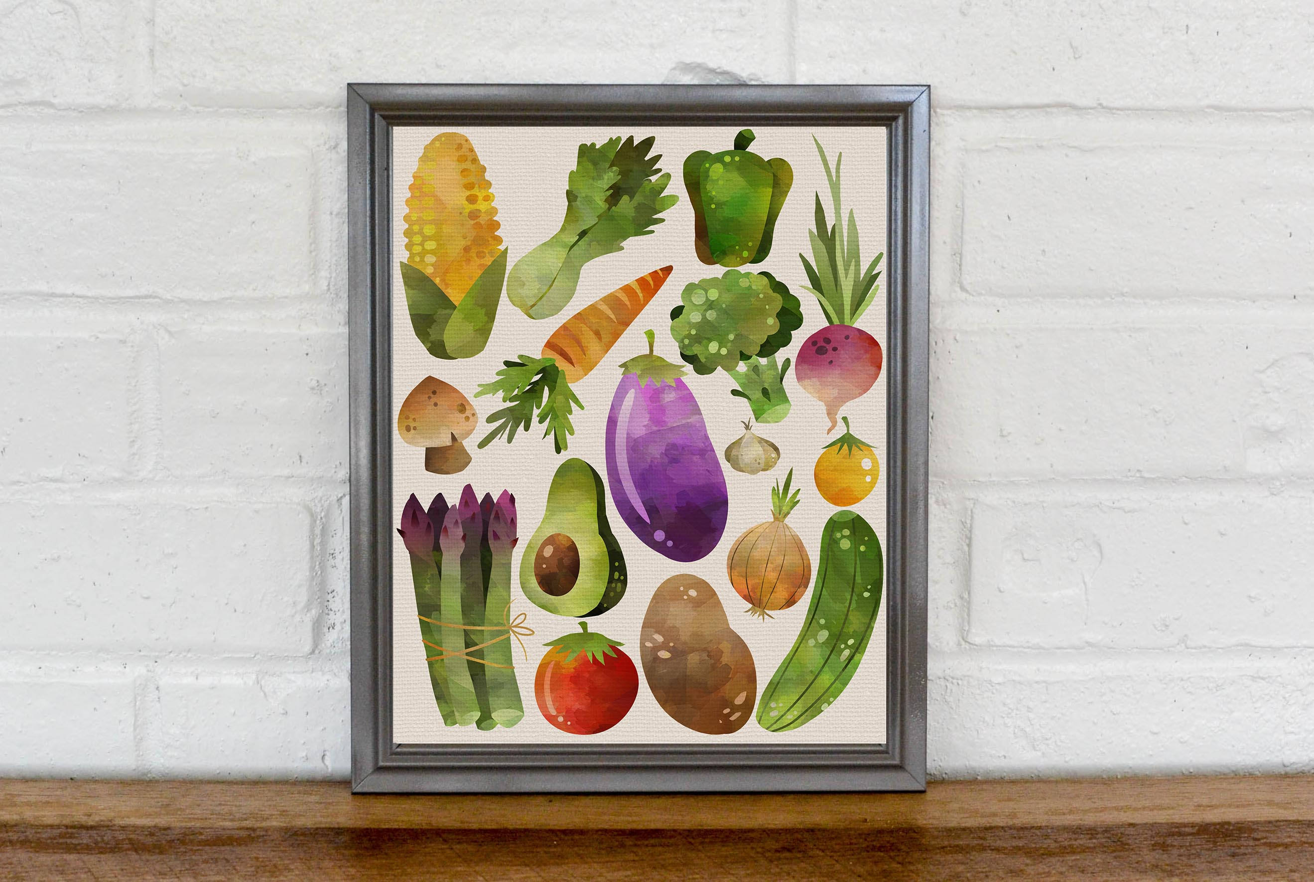 Watercolor Vegetable Printable, Print, PDF 8 X 10, Food Print - Etsy