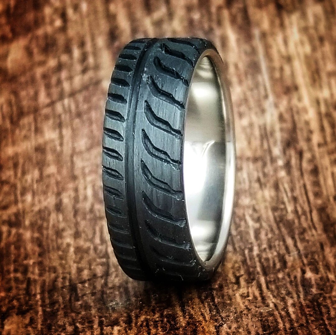 Drift King, Ti-core Tread Ring: Carbon Fiber & Titanium Racer Ring - Etsy