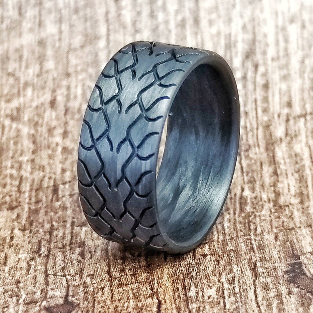 Drag Radial, Carbon Fiber Tread Ring. Drag Racing Wedding Band, Car Guy ...