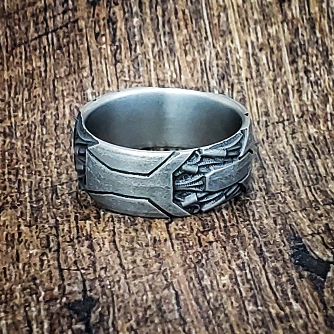 Mech Titanium Ring Robotic Ring 9mm Wide Battleworn - Etsy