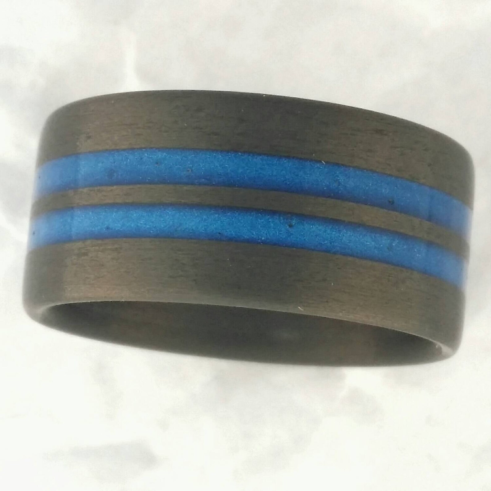 Double Blue Line Carbon Fiber Ring: Lightweight Comfort Fit - Etsy