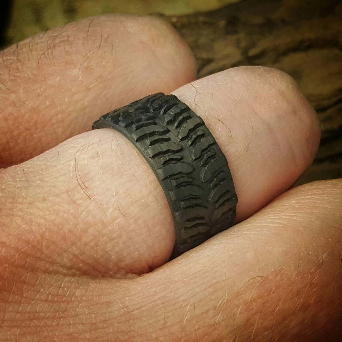 Mudslinger, Carbon Fiber Tread Ring. off Road Racing Wedding Band ...