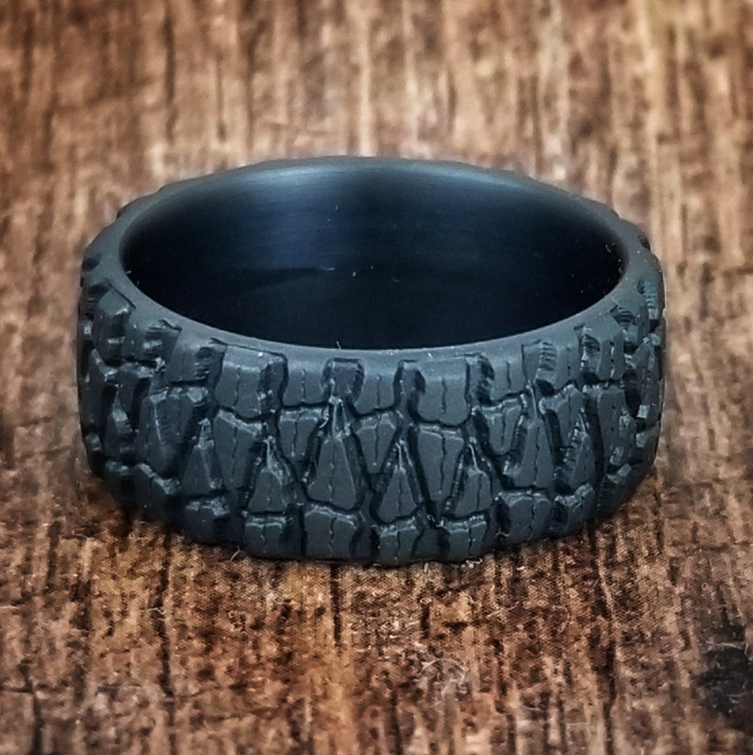 Mud Claw, Black-ti Tread Ring, Tough Ring, Truck Guy Wedding Ring, 4x4 ...