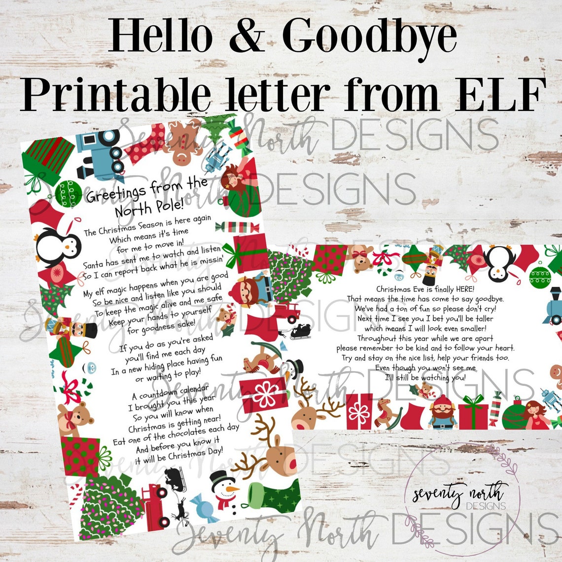 Hello Letter Elf Hello and Goodbye Letter Christmas - Etsy