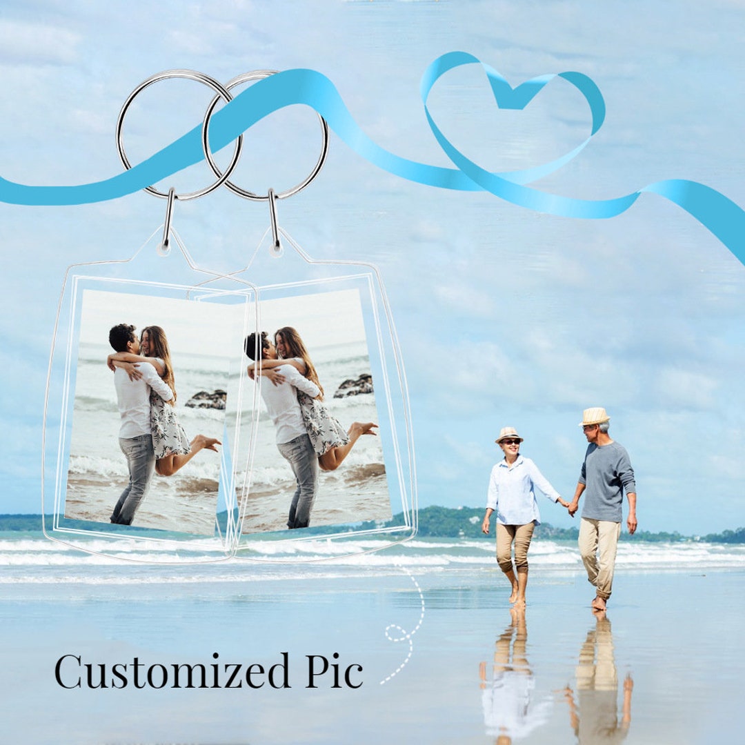 Custom Couple Photos Keychain Portrait Keychain Lover - Etsy