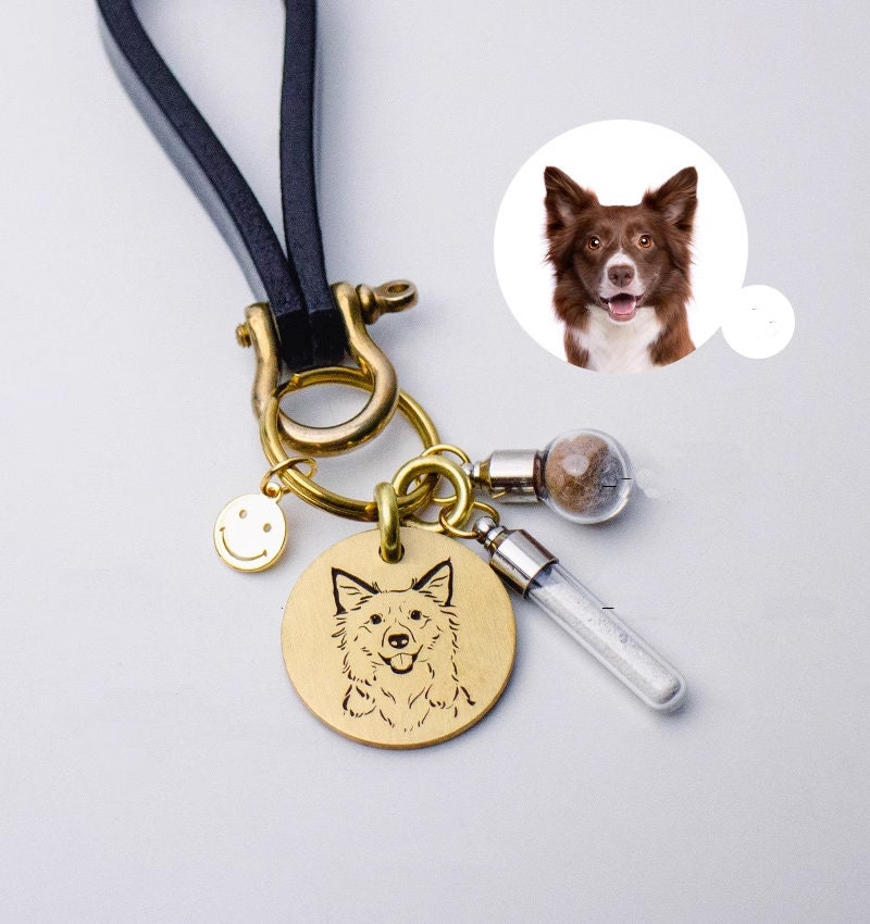 Custom Pet Fur Key Chain Pet Photo Keychain Pet Hair Keepsake Dog Cat ...