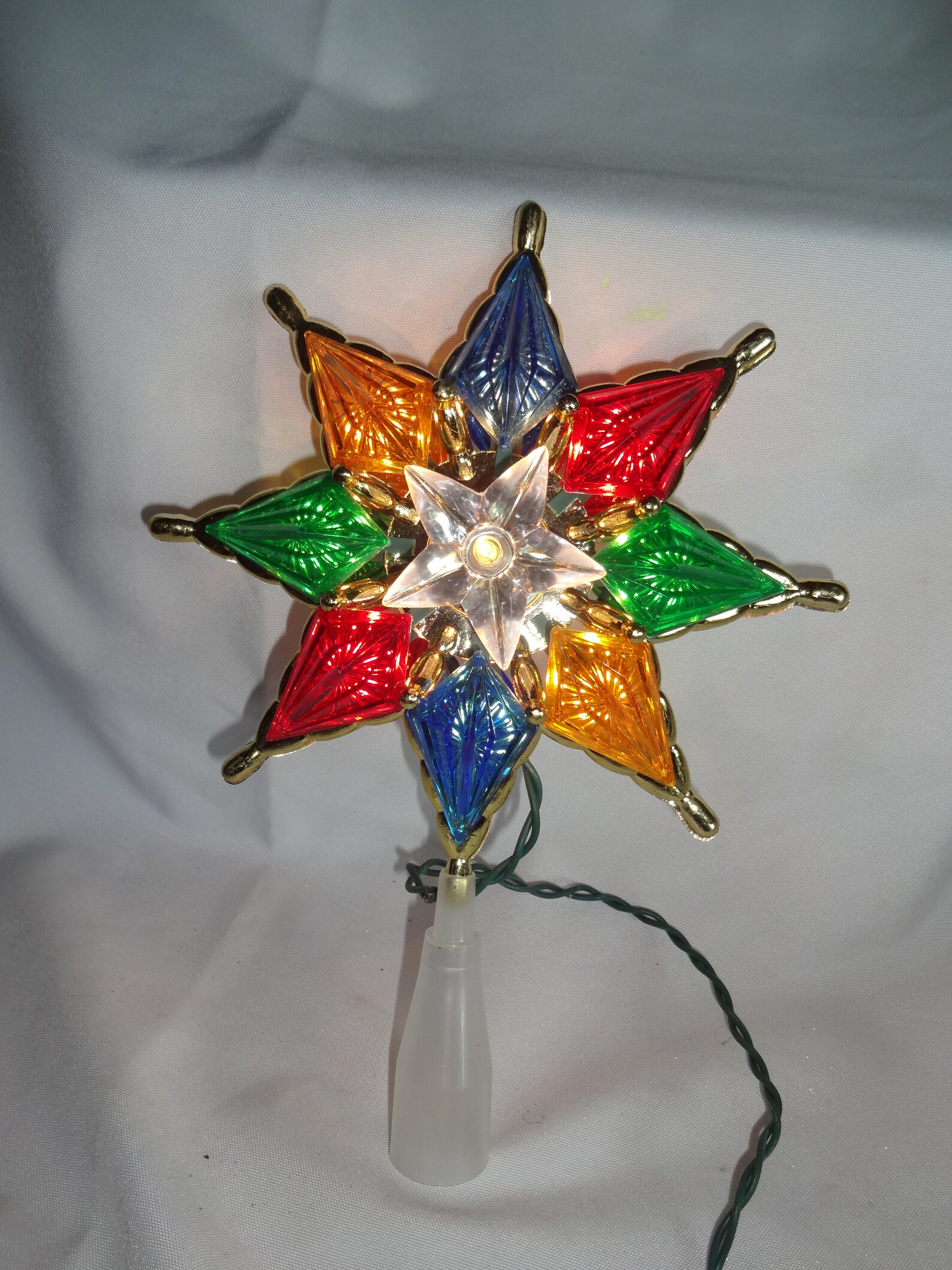 Christmas Tree Topper Multi Color Light Works Vintage 5123 - Etsy