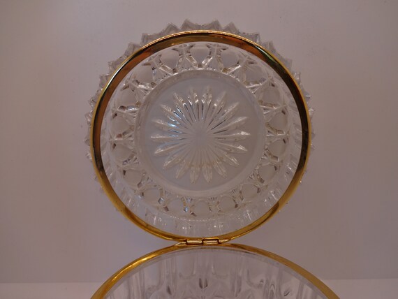 Glass Box Pressed Glass Design Heavy crystal with Lid… - Gem